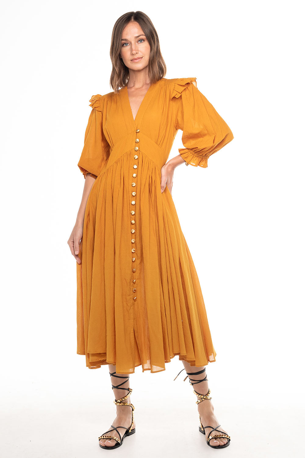 ZANTHE MIDI DRESS TURMERIC – The Story Of