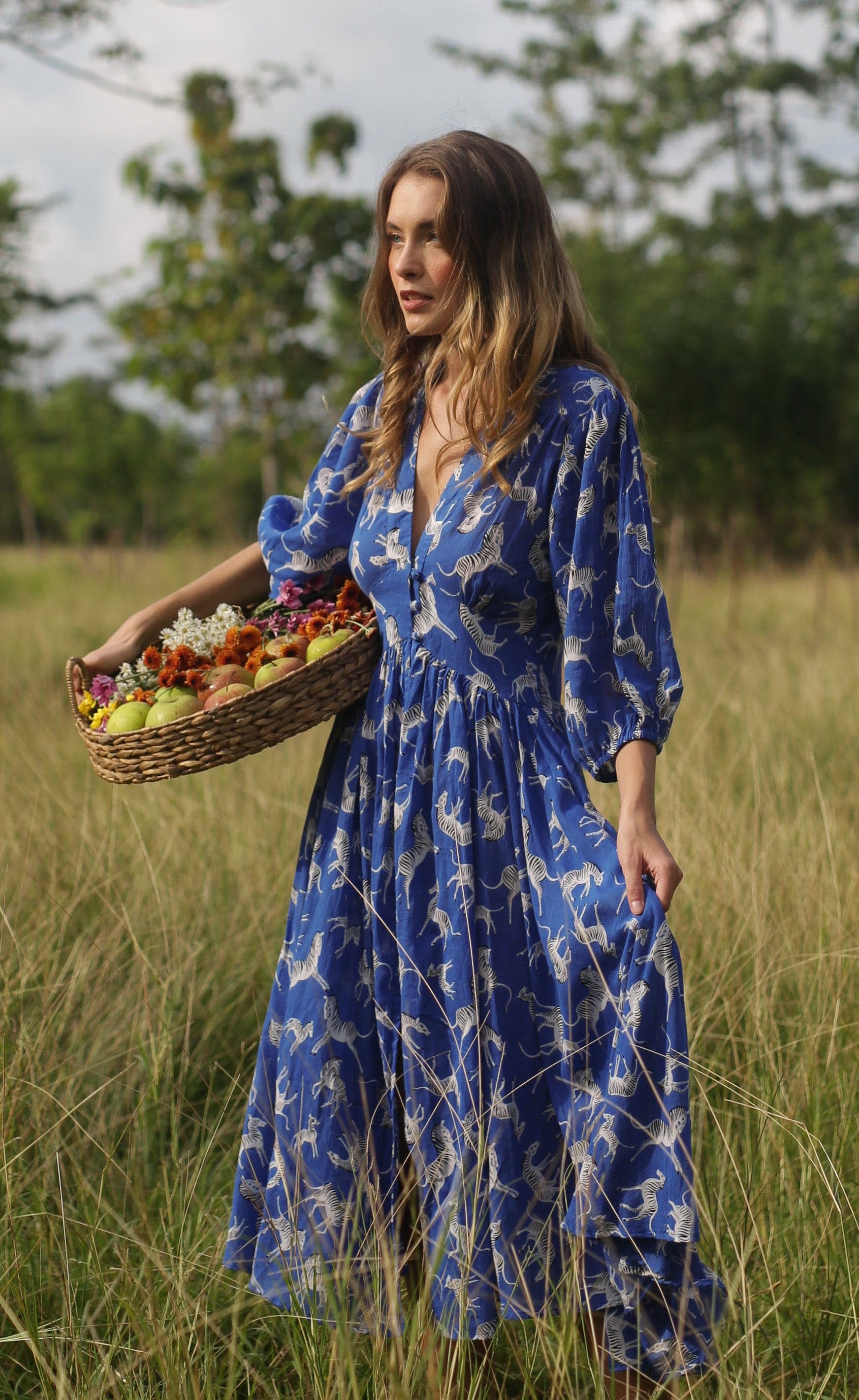 ABELLE DRESS ZEBRA INDIGO – The Story Of
